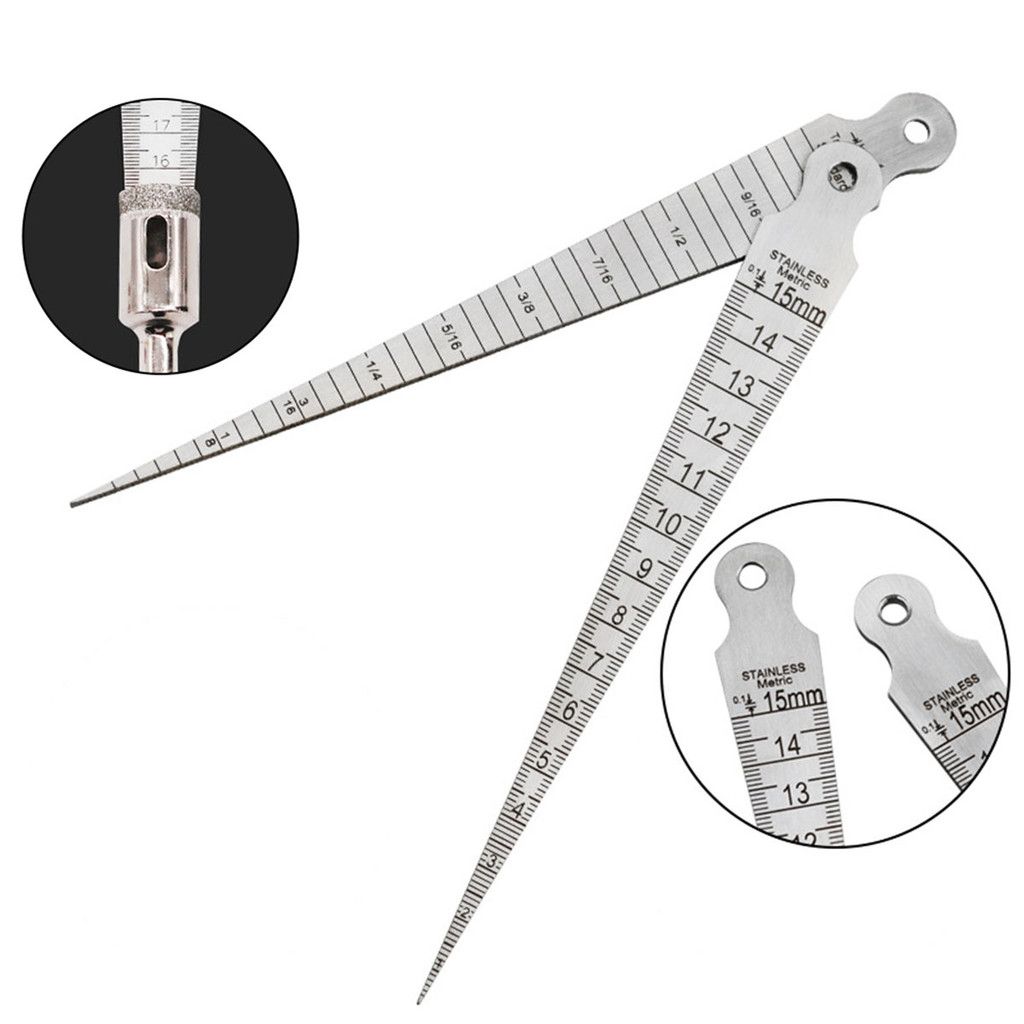 Jual 1-15mm Mistar Penggaris Lancip Stainless Steel Taper Gauge Feeler ...