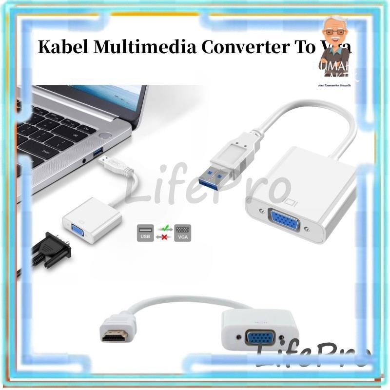 Jual HDMI To Ke VGA Converter / Kabel Converter Sambungan Colokan TO ...