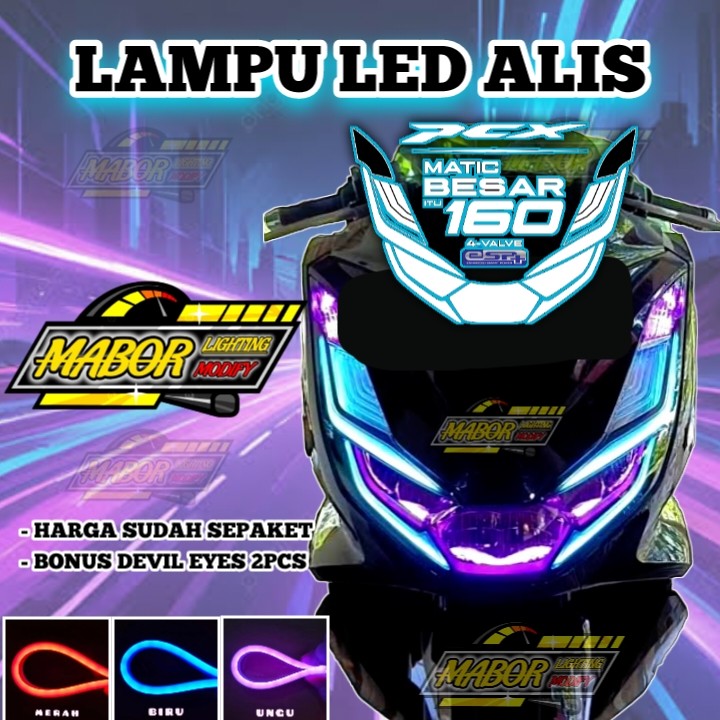 Jual LAMPU ALIS DRL NEW PCX 160 BONUS DEVIL EYES LAMPU AKSESORIS MOTOR PCX DEPAN SENJA LIS ...