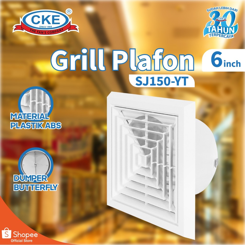 Jual Grill Plafon Kotak 6 inch Diffuser Plafon Kotak 6 inch 4 Way ...