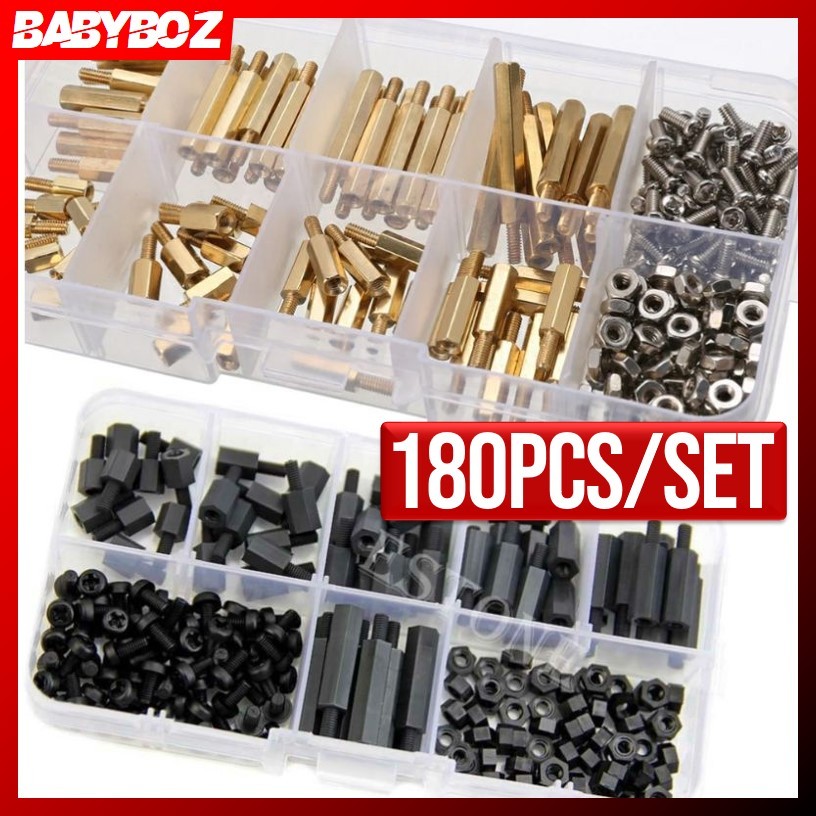 Jual BABYBOZ - M3 Nylon Standoffs Hex Spacers Screws Nuts PCB ...