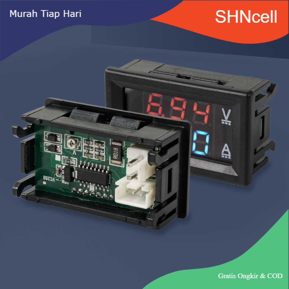 Jual Alat Pengukur Listrik DC Voltmeter Ammeter Digital Electric DIY LED Display | Shopee Indonesia