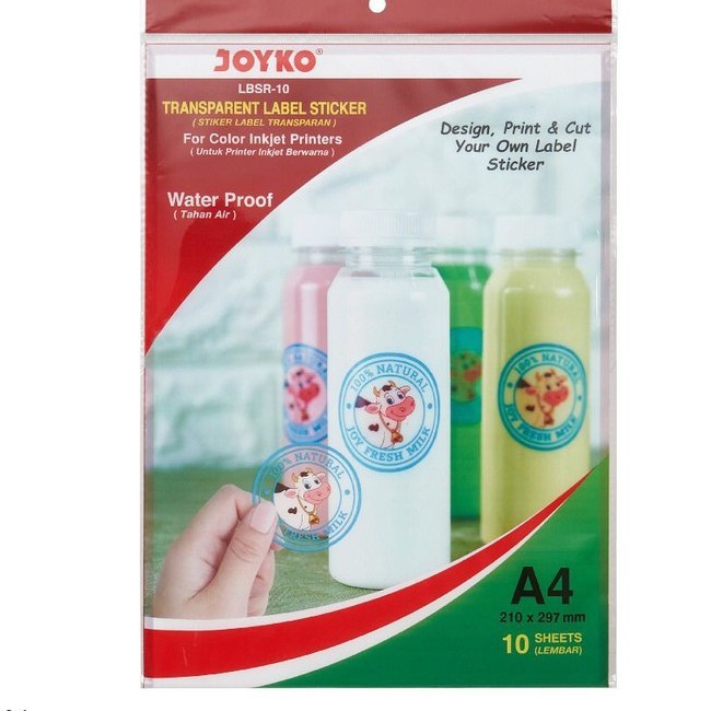 Jual joyko transparant label sticker A4 10 lembar | Shopee Indonesia