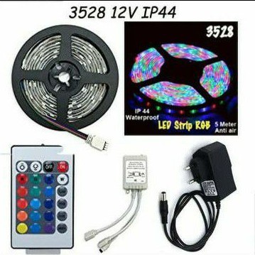Jual Lampu Led strip 3528 12v ip44 RGB paket waterproof anti air ...