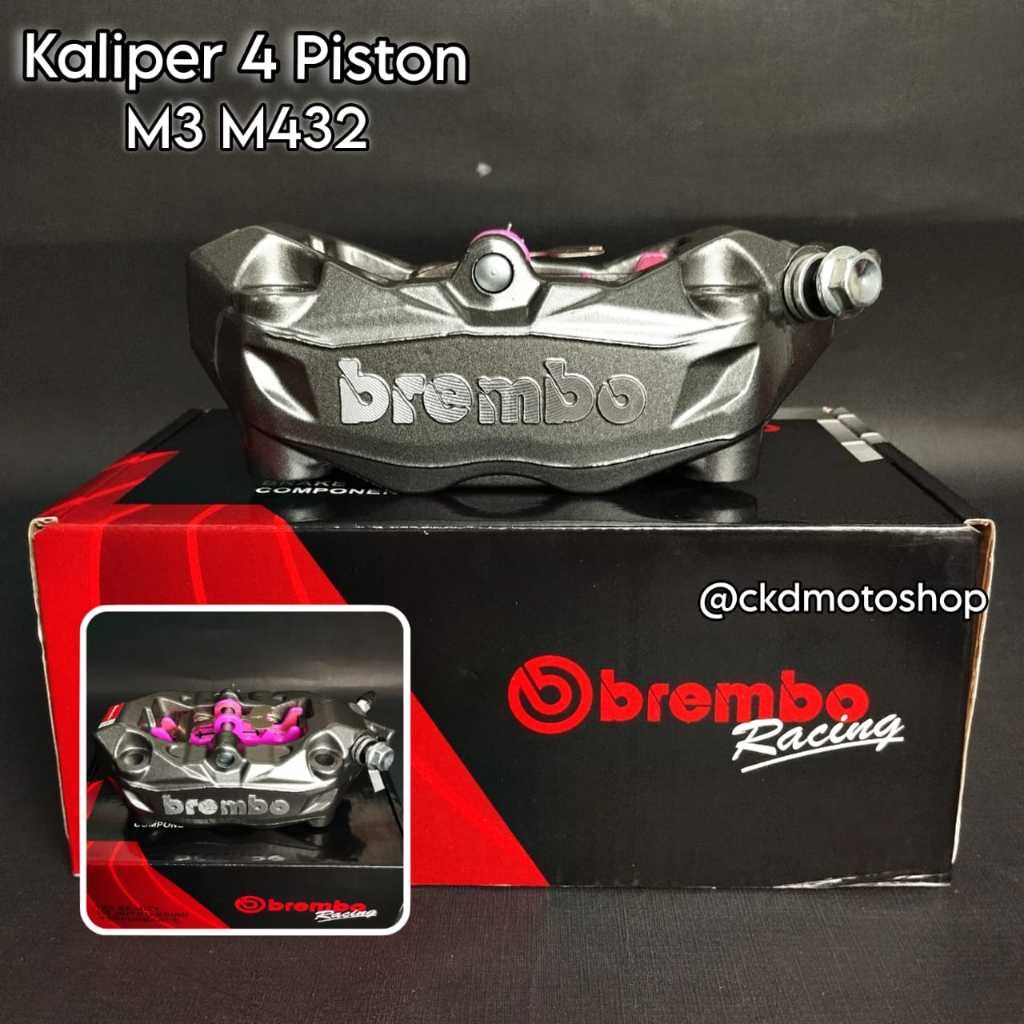 Jual KALIPER 4 PISTON M3 M432 GREY PICTH 100 MONOBLOCK TERKENAL M432 CALIPER DEPAN M432 GP4X ...