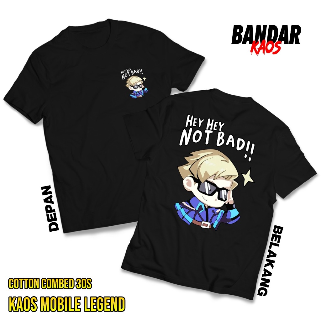 Jual Bandar Kaos Emote Mobile Legend Not Bad - Kaos ML - Baju Emote ML ...