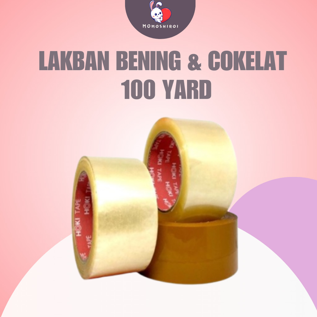 Jual LAKBAN BENING 100YARD ISOLASI SELOTIP CLEAR TAPE 45MM DAYA LENGKET KUAT LAKBAN COKLAT ...