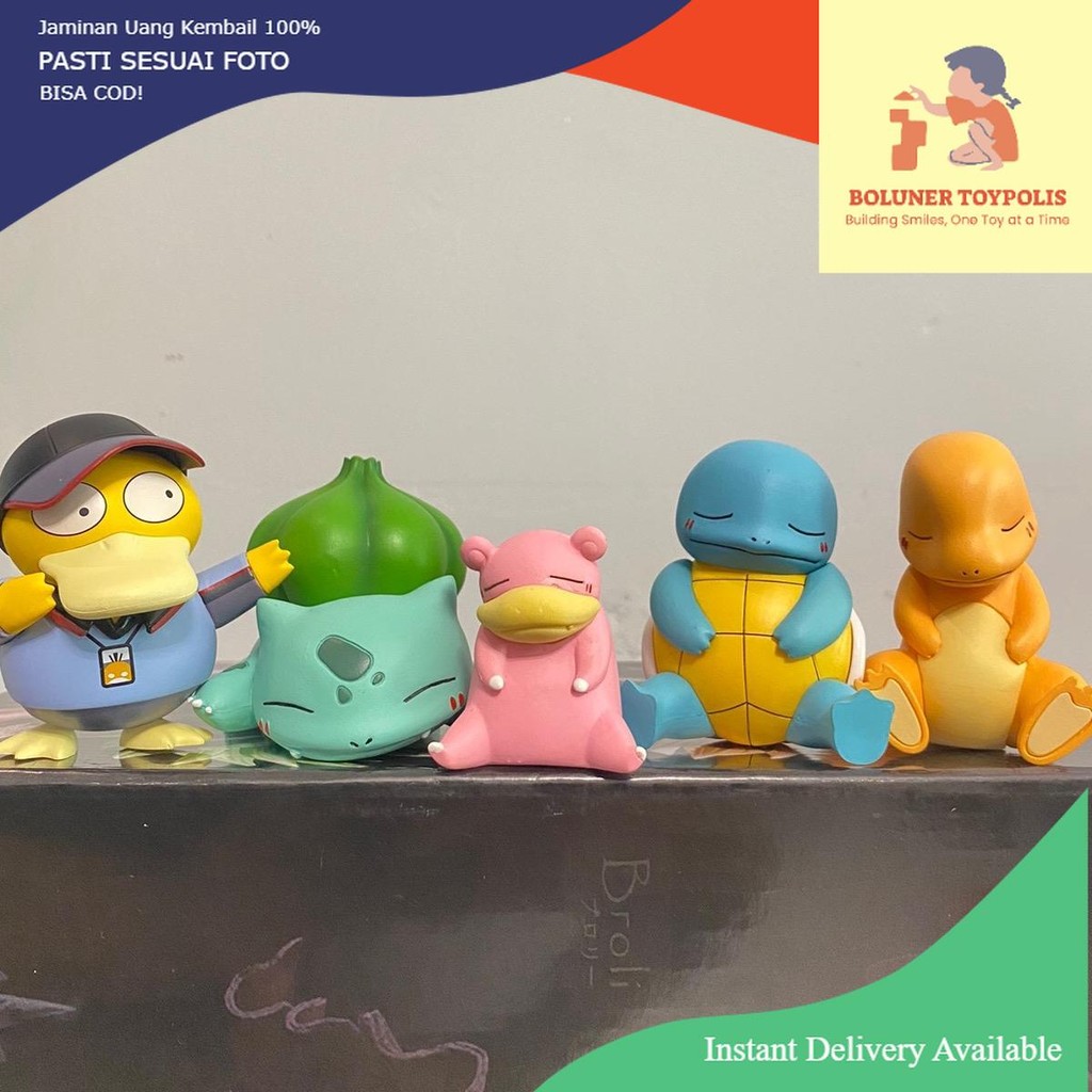 Jual Figure Pokemon Sleep Chibi Squirtle Bulbasaur Psyduck Slowpoke ...
