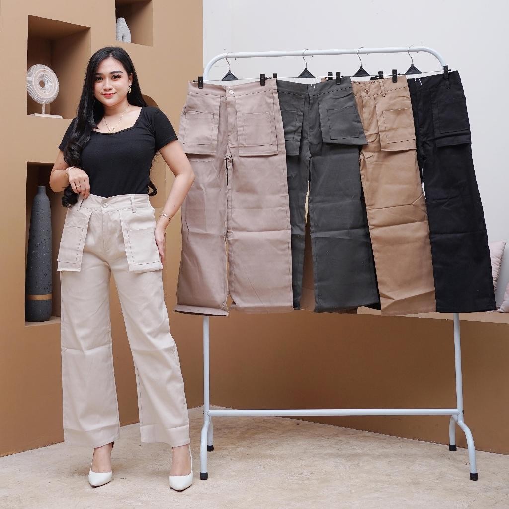 Jual Fashion Celana Kulot Wanita Gaya Korean - Celana Trendy Wide Leg ...