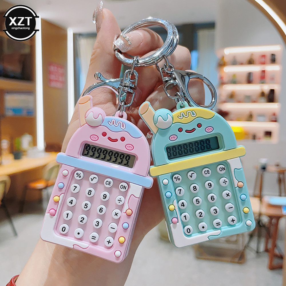 Jual Mini Portable Keychain Calculator Cute Cookies Style Ultra-thin ...