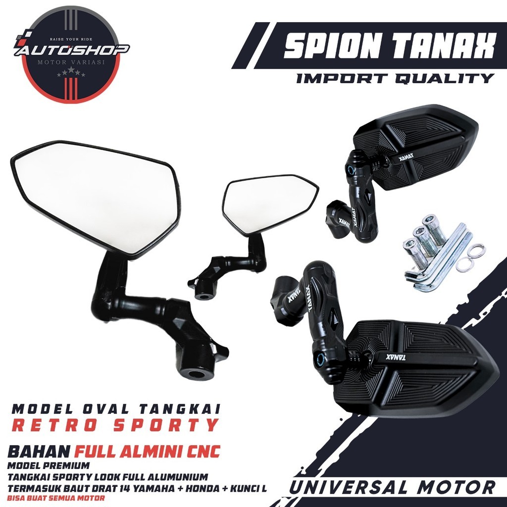 Jual Spion NAPOLEON OVAL Ducati TANAX Tangkai Pendek Kualitas IMPORT ...