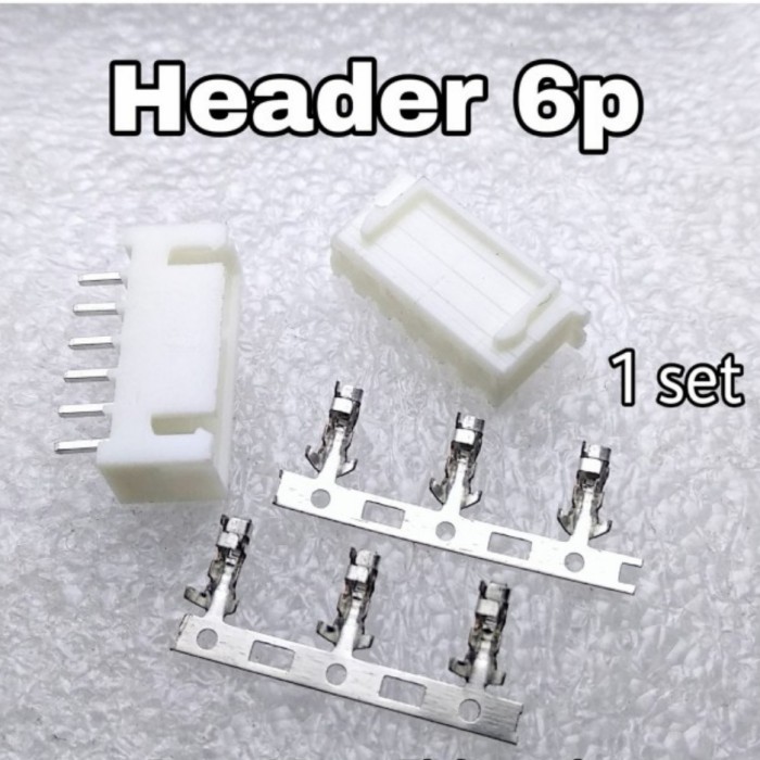 Jual Part 1set konektor header 6pin 6 pin 6p 2.5mm jst xh male female ...