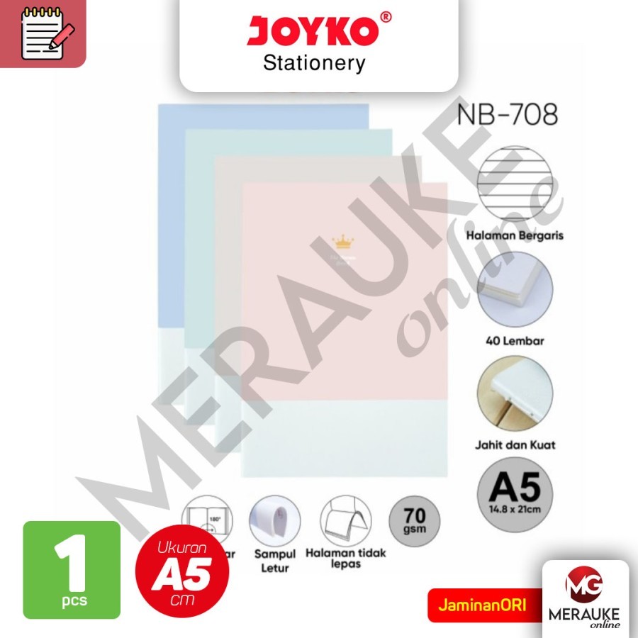 Jual JOYKO Buku Tulis Catatan Bergaris / Ruled Notebook NB-708 A5 ...