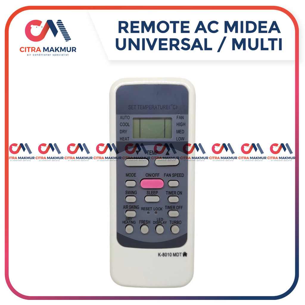 Jual Remot AC Midea Multi Semua Tipe Universal K 8010 Inverter Standard ...