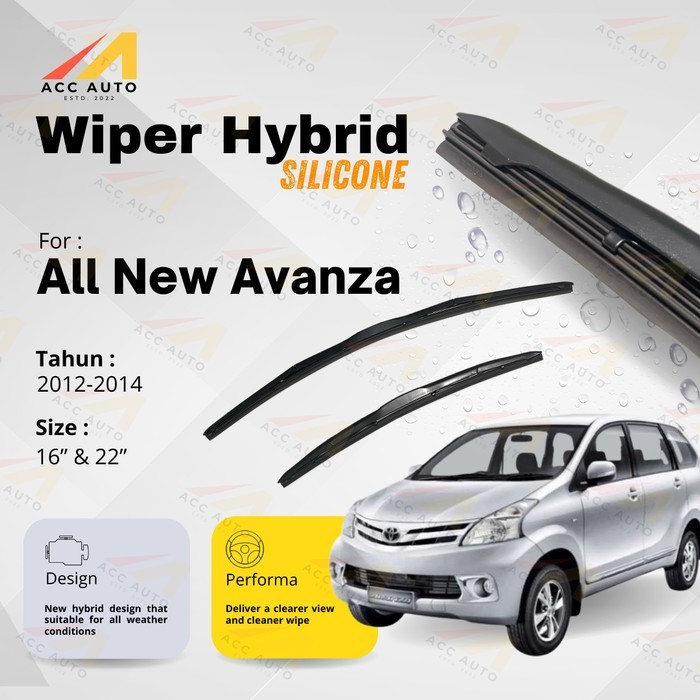 Jual JUAL Wiper Frameless Mobil Toyota All New Avanza Karet Kaca Silicon Hybrid BEST SELLER ...