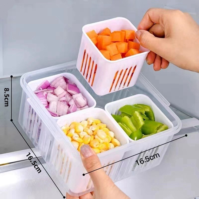 Jual 4 SEKAT kotak saringan wadah bawang 4 sekat tempat buah sayuran ...