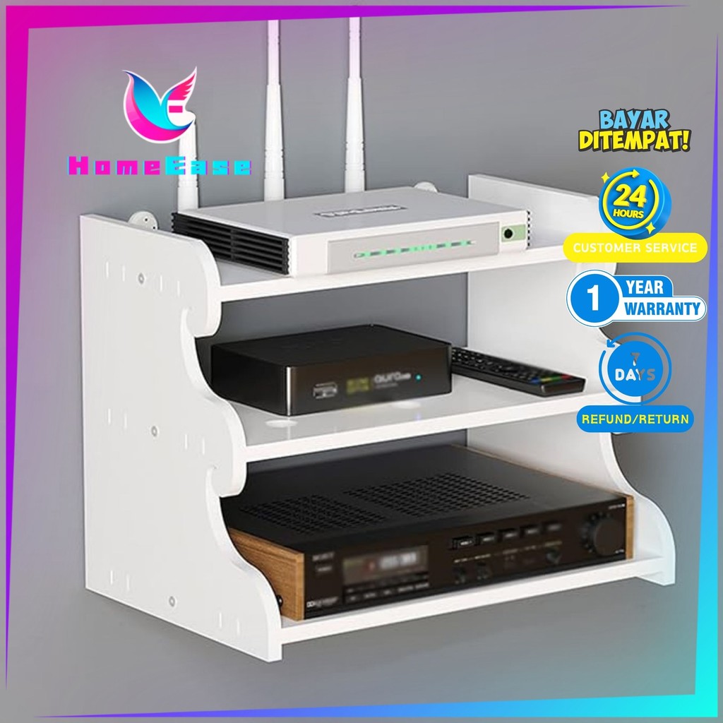 Jual HomeEase - Rak Dinding Gantung Lemari Multi Susun Tempat Router ...
