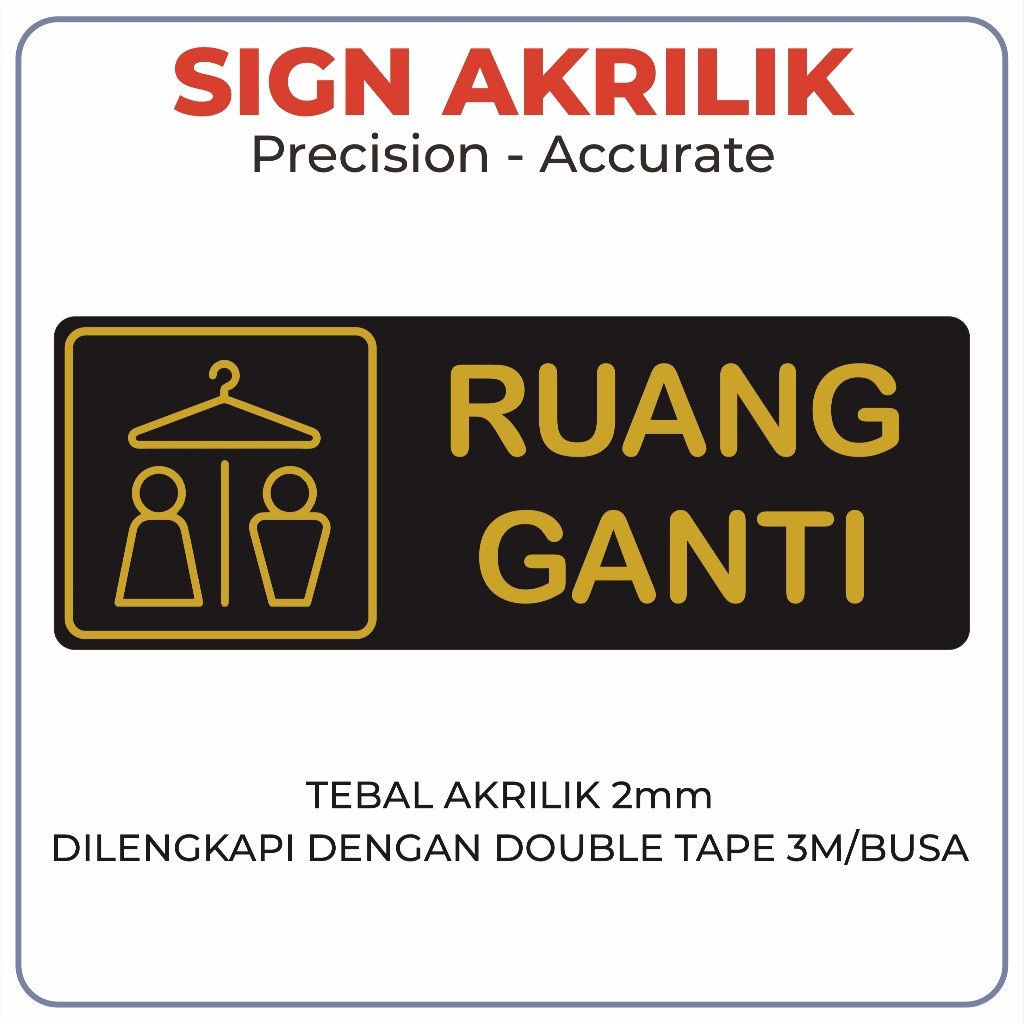Jual SIGN ACRYLIC RUANG GANTI / PAPAN PETUNJUK RUANG GANTI / SIGN BOARD ...