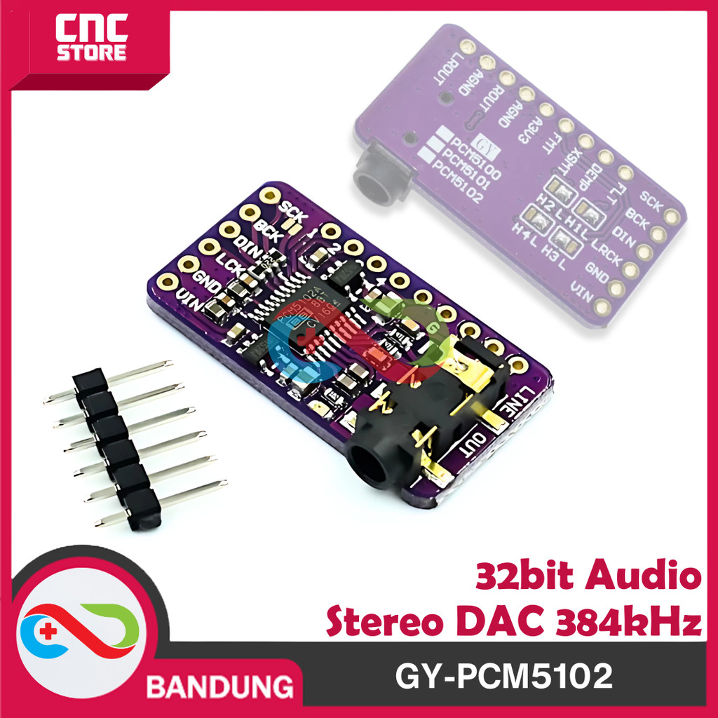 Jual GY-PCM5102 32BIT AUDIO STEREO DAC 384KHZ I2S INTERFACE MODULE ...
