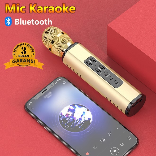 Jual Mic Karaoke K6 Wireless Bluetooth Karaoke Player Smule Microphone ...