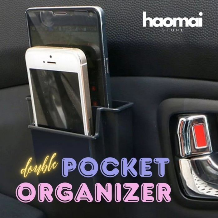 Jual Phone Holder Kotak Ganda HP Wadah Kantong Handphone Mobil Car ...