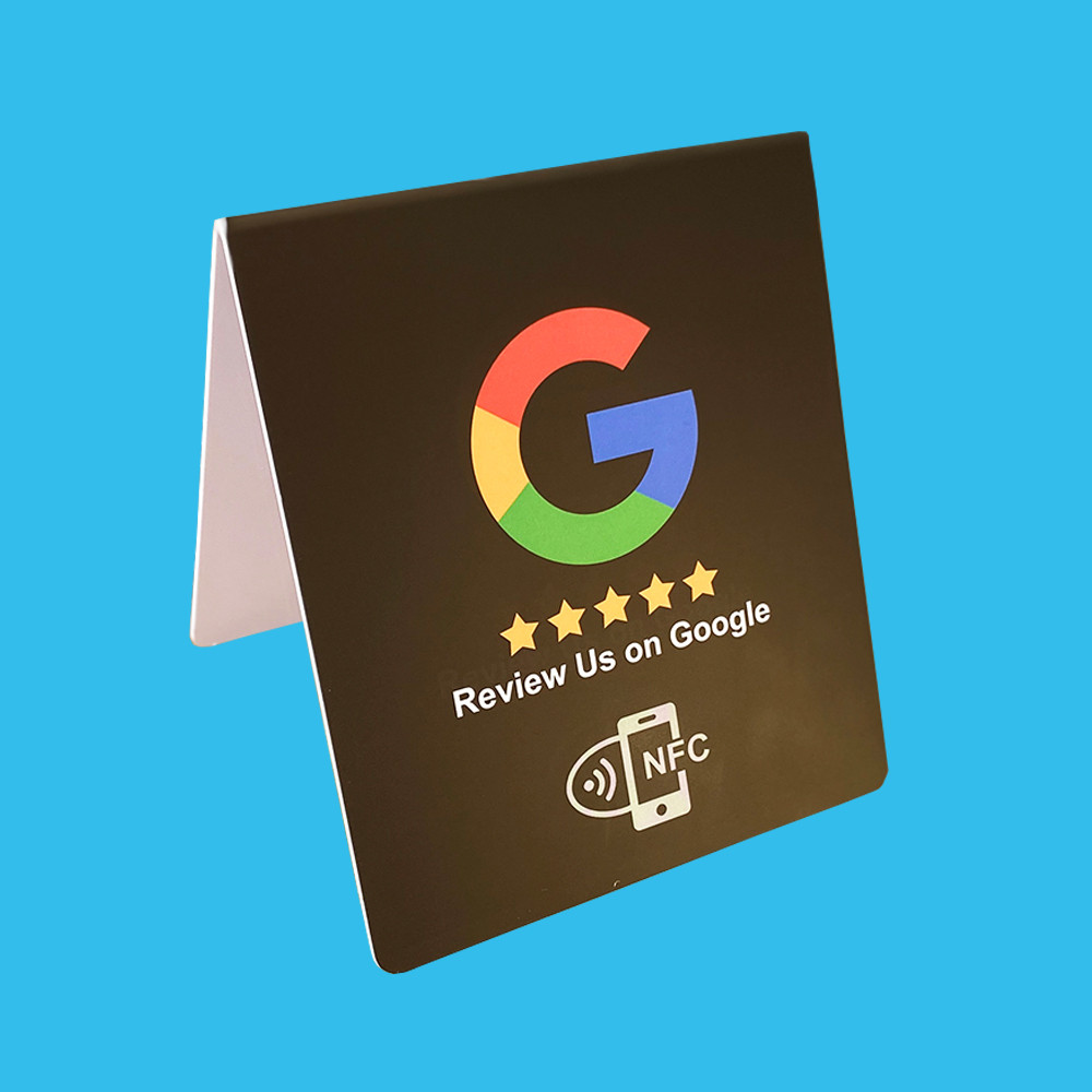 Jual Double Side Tapping Google Review Rating Table Stand Display ...