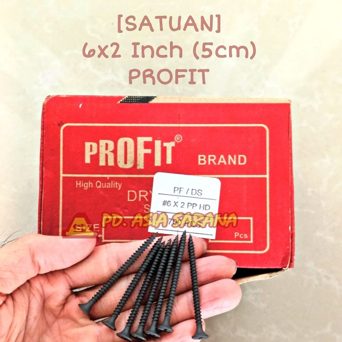 Jual Skrup Hitam Gypsum 6x2" / Drywall Sekrup Gibsun 5 Cm Screw ...