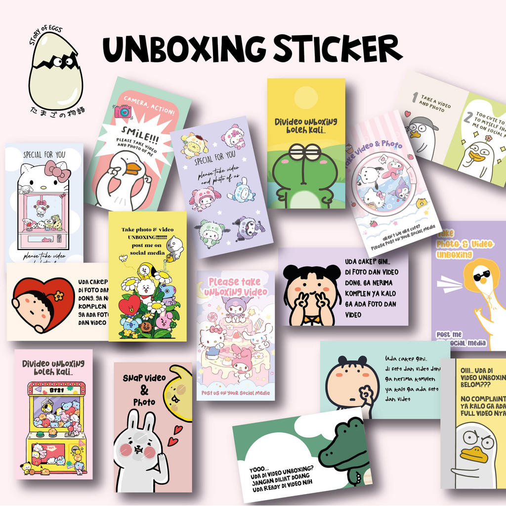Jual Unboxing Sticker Aesthetic Cute online shop sticker label sticker ...
