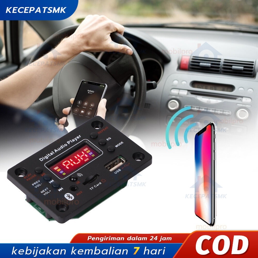 Jual Modul MP3 Bluetooth Decoder Karaoke Microphone Echo FM Radio AUX ...