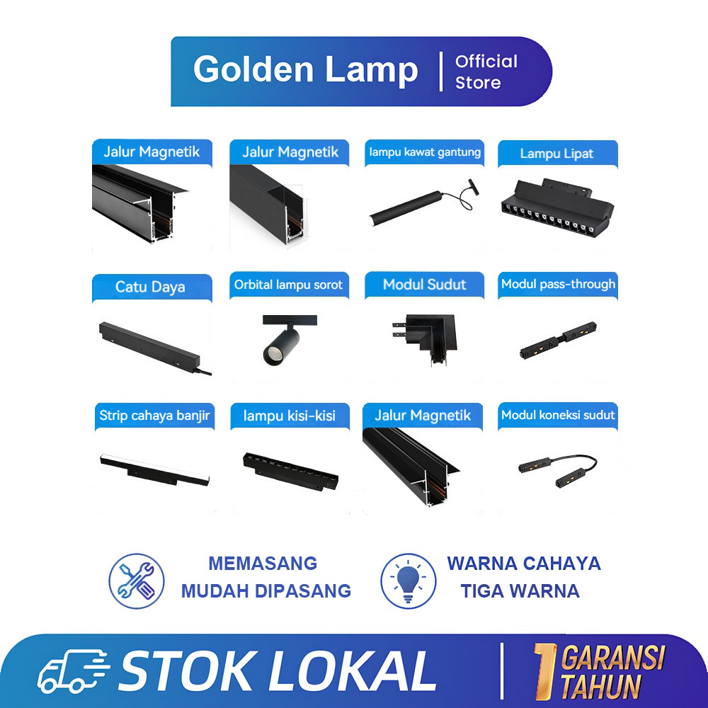 Jual LED Magnetic Track Lighting Rell 2 Meter 3 Meter Magnetic Track ...