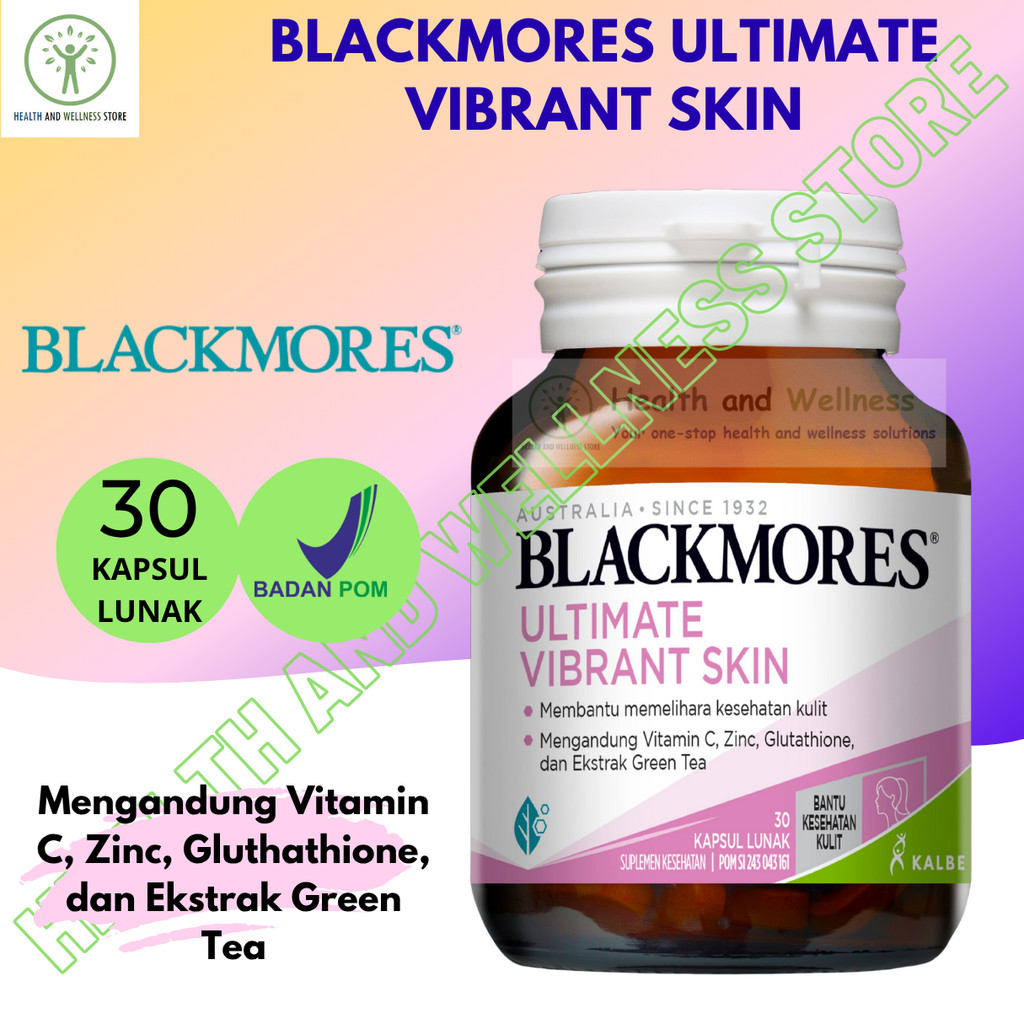 Jual Blackmores Ultimate Vibrant Skin 30 Kapsul Lunak Gluthathione ...