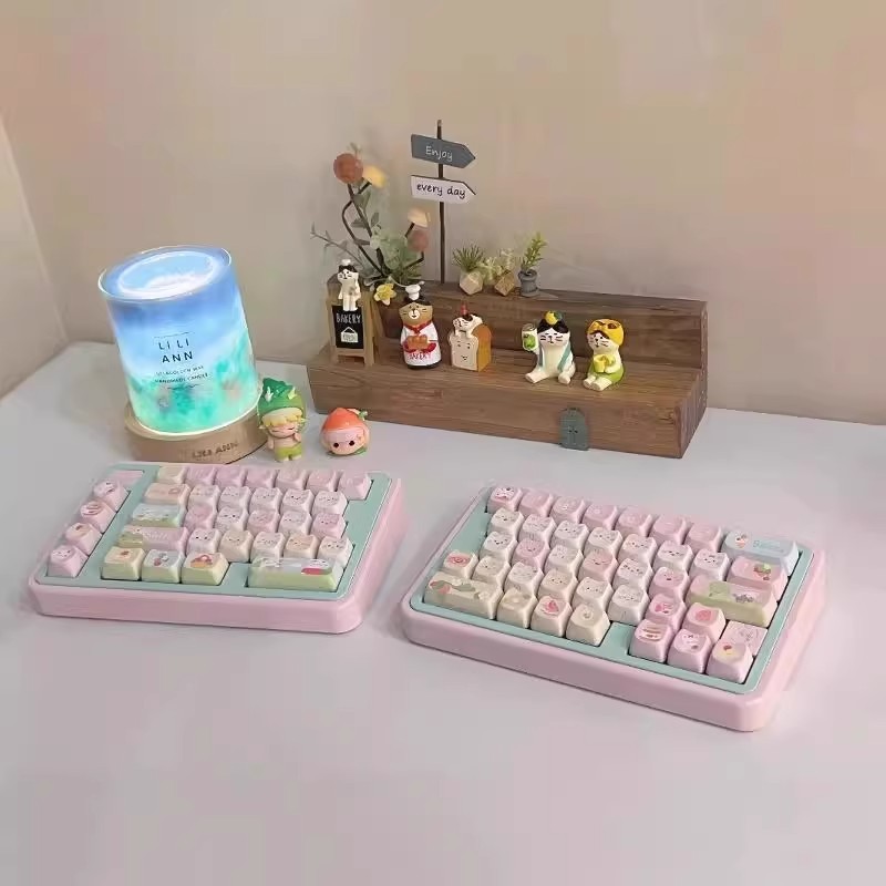 Jual Cute Zero Meow Split Keyboard Kit Wireless Bluetooth Keyboard ...