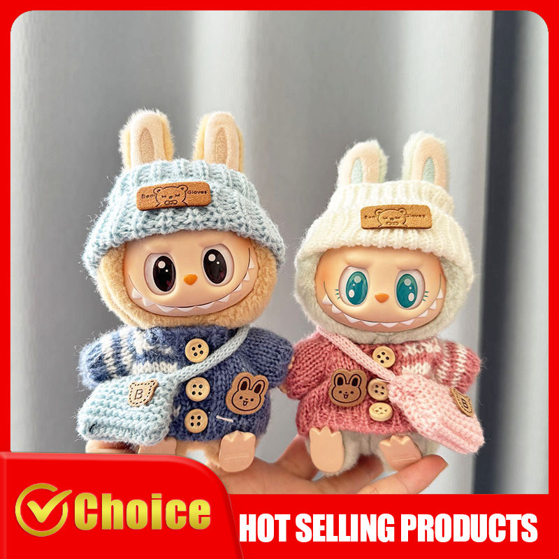 Jual Labubu Sitting Party Dolls Cute Mini Plush Toy with Easter Bunny ...