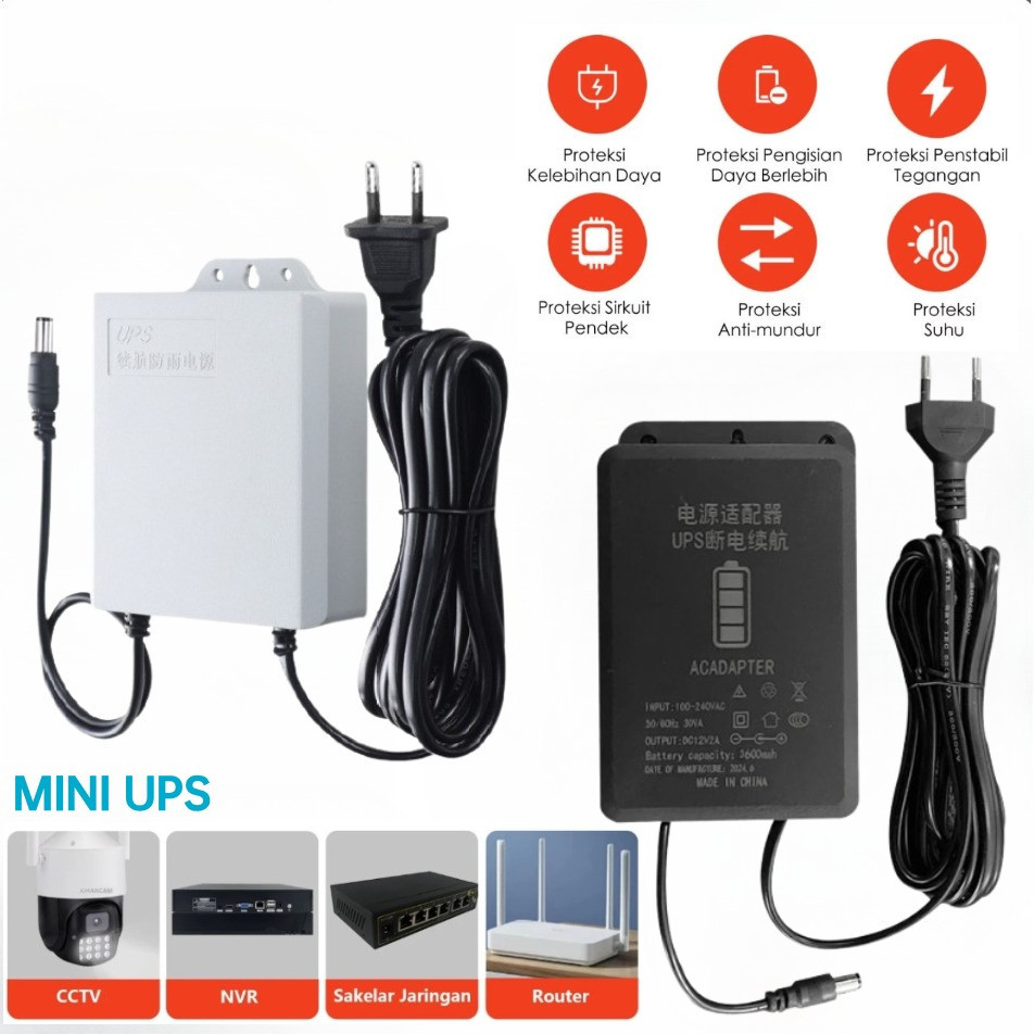 Jual MINI UPS 5V 12V Adaptor Power BACKUP STABILIZER DC FOR CCTV Router ...