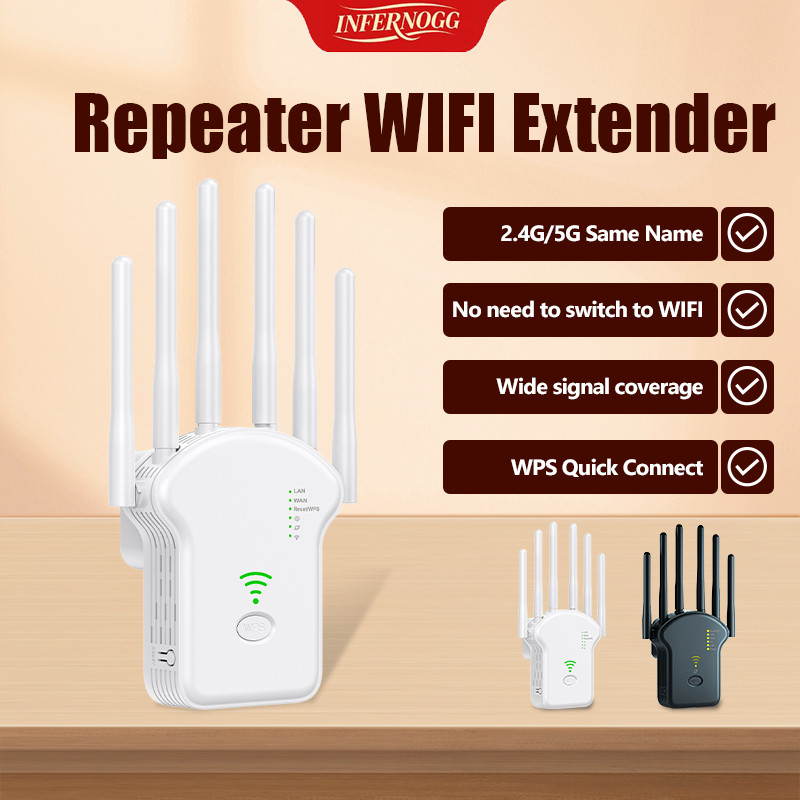 Jual 【Hadiah Gratis】 INFERNOGG Repeater WIFI Extender 6 Antena Wireless WIFI Range Extender ...