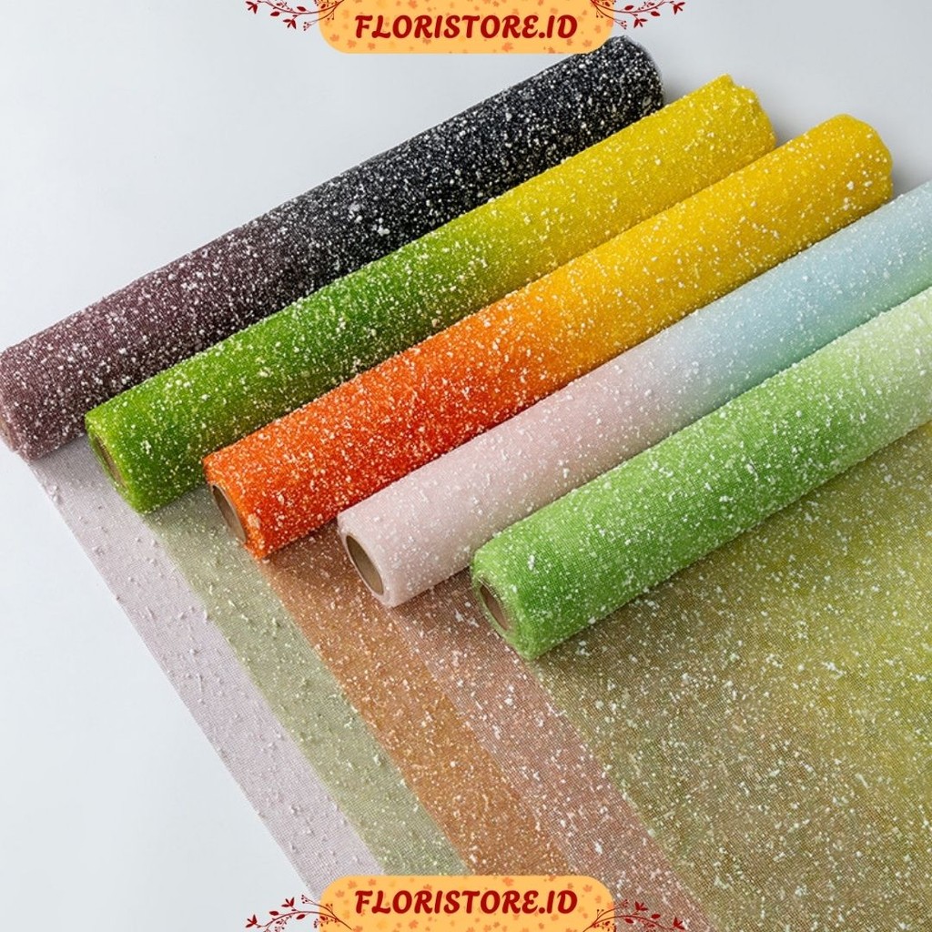 Jual RAINBOW SNOW DOT TILE / COTTON ROLL / KERTAS BUKET BUNGA / KAIN ...