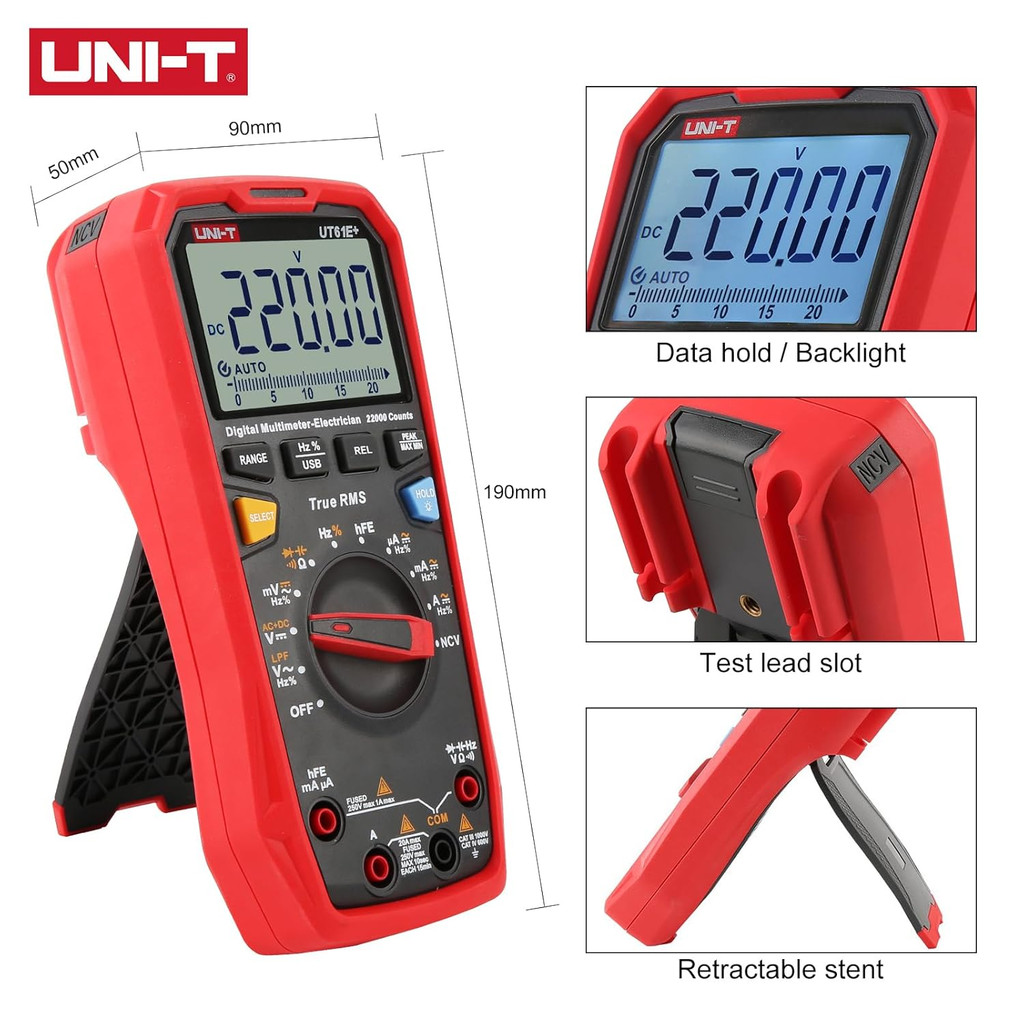 Jual GROSIRUNIK99 UNI-T UT61E+ Plus Digital Multimeter 22000 Counts ...