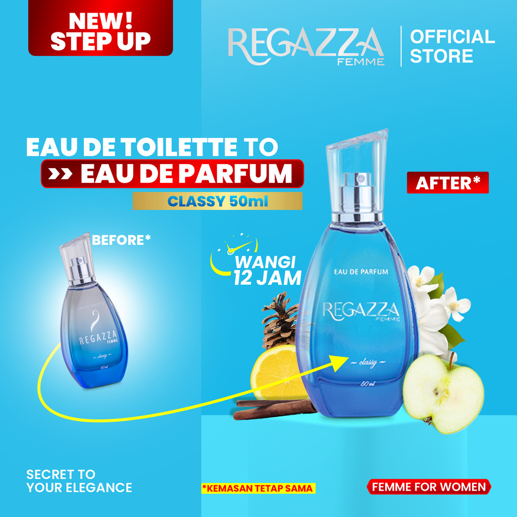 Jual Regazza Femme Eau De Parfum (EDP) Classy (Blue, 50ml) Parfum ...