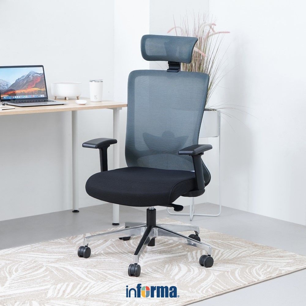 Jual Informa Sunon Neo Winger Kursi Kantor Sandaran Tinggi - Hitam/Abu ...
