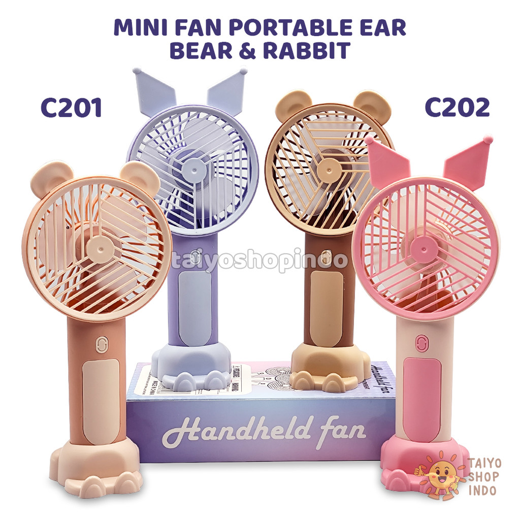 Jual TAIYO Mini Fan Portable Ear Rabbit Bear Kipas Angin Kecil Genggam ...