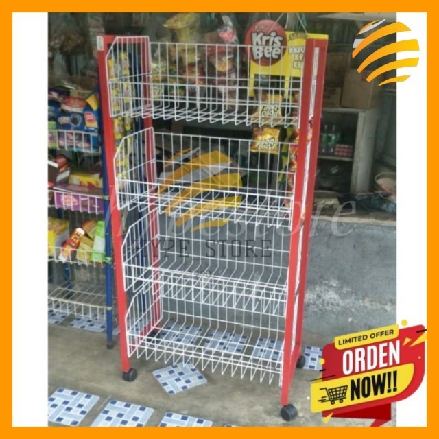 Jual RAK CHIKI KAKI KOTAK 401 /Rak display/keranjang jajan/Rak toko/rak ...
