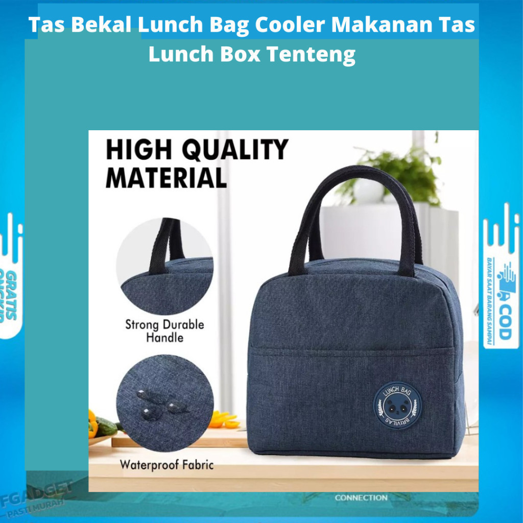 Jual Tas Bekal Lunch Bag Cooler Makanan Tas Lunch Box Tenteng | Shopee ...