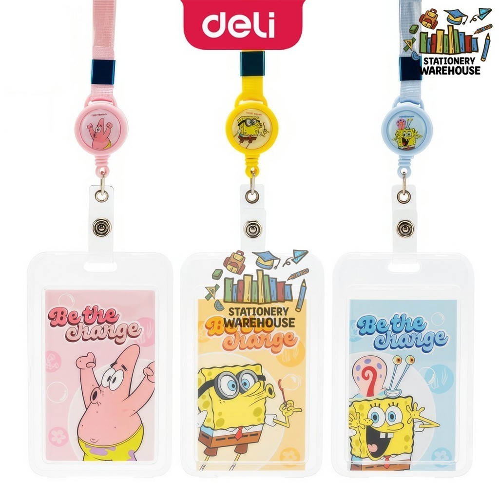 Jual Deli Name Tag F455 Spongebob Squarepants Name Badge Lanyard / ID ...