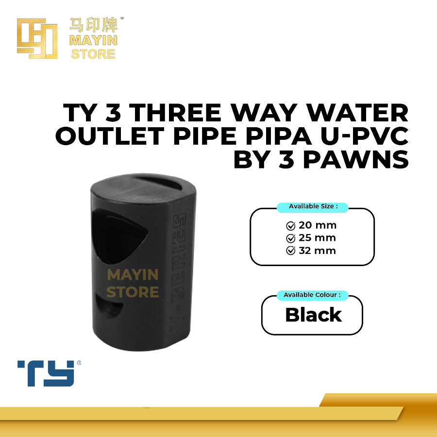 Jual TY 3 Three Way Water Outlet Pipa Pipe U–PVC by 3 Pawns | Shopee Indonesia