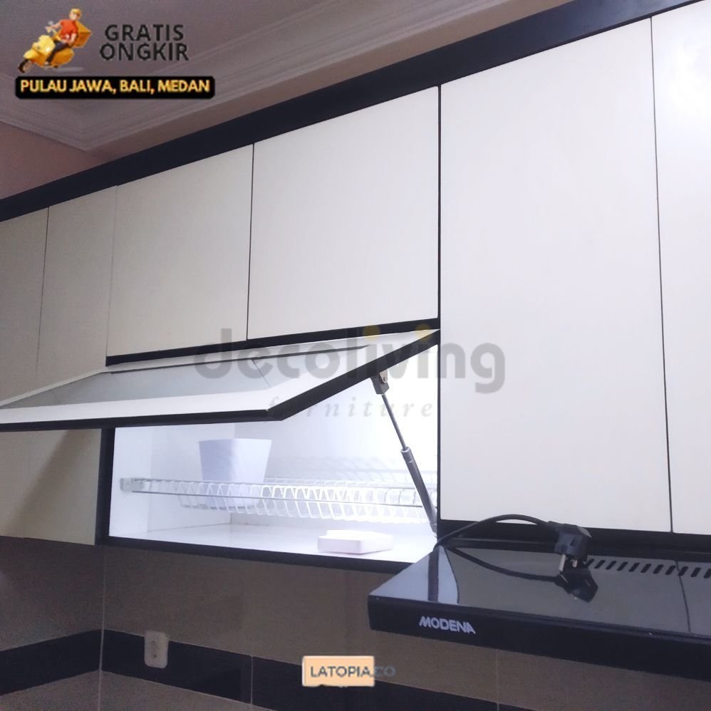 Jual Kitchen Set Atas Minimalis Modern -p 150 cm free rak piring ...