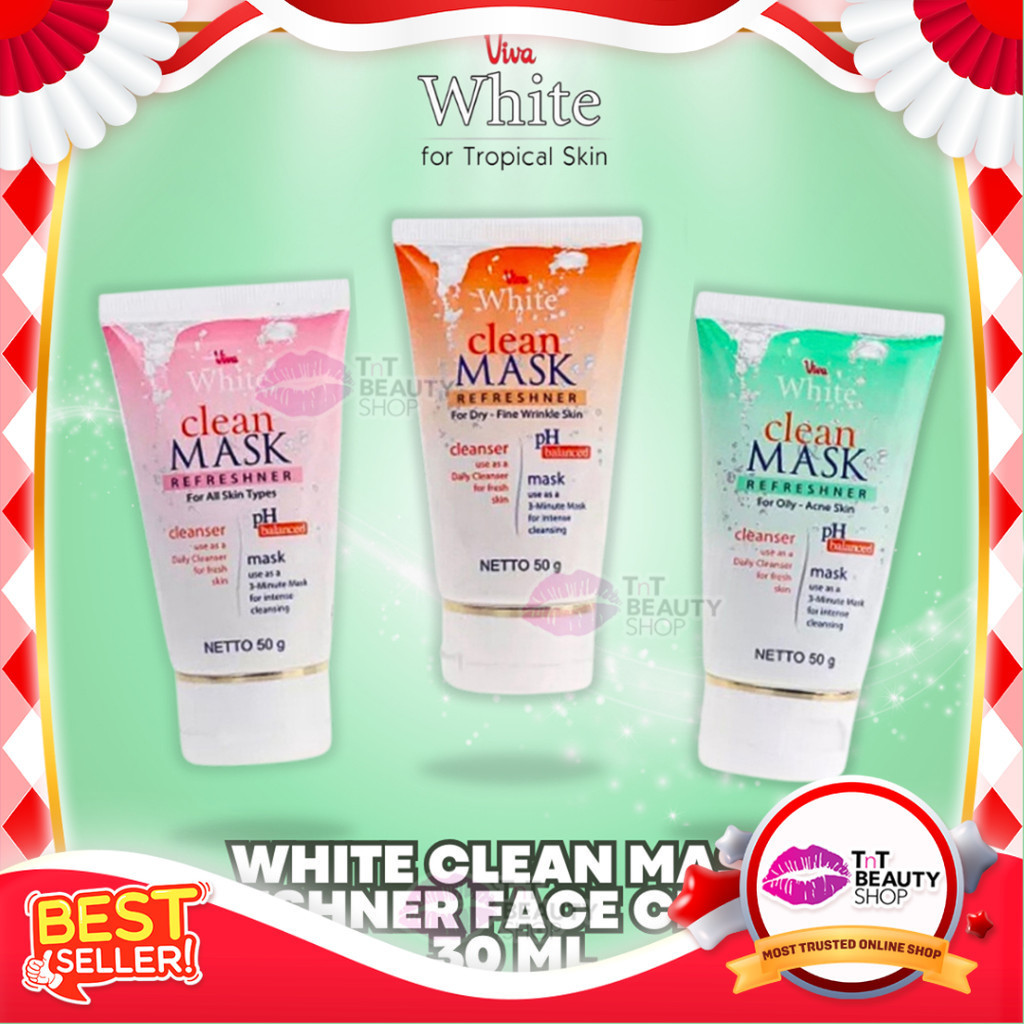 Jual Viva White Clean Mask Refreshner Face Cleanser / Masker 50g ...