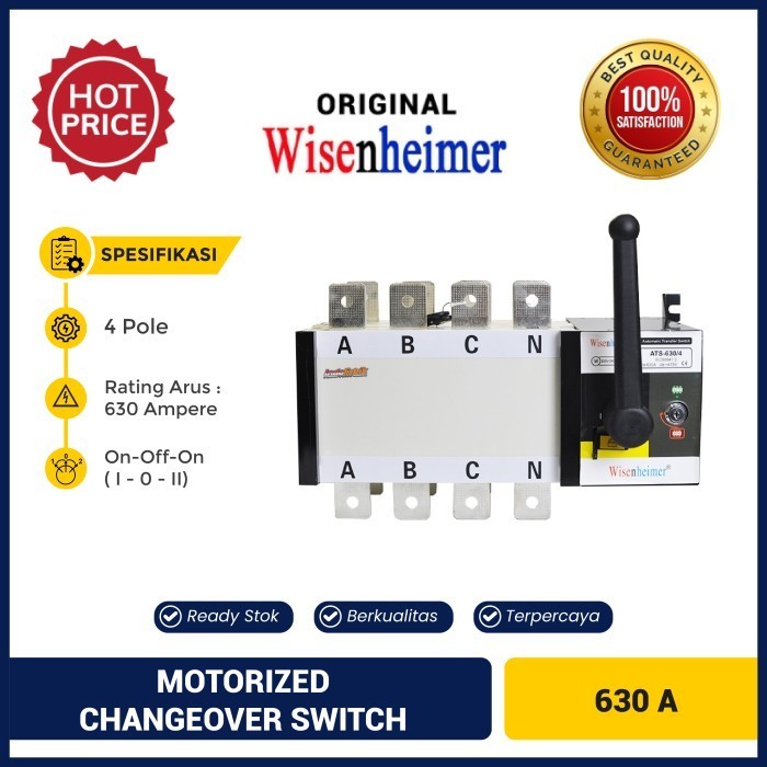 Jual GG99 Change Over Switch 4 P 630A Motorized COS Ohm Saklar 630 A ...
