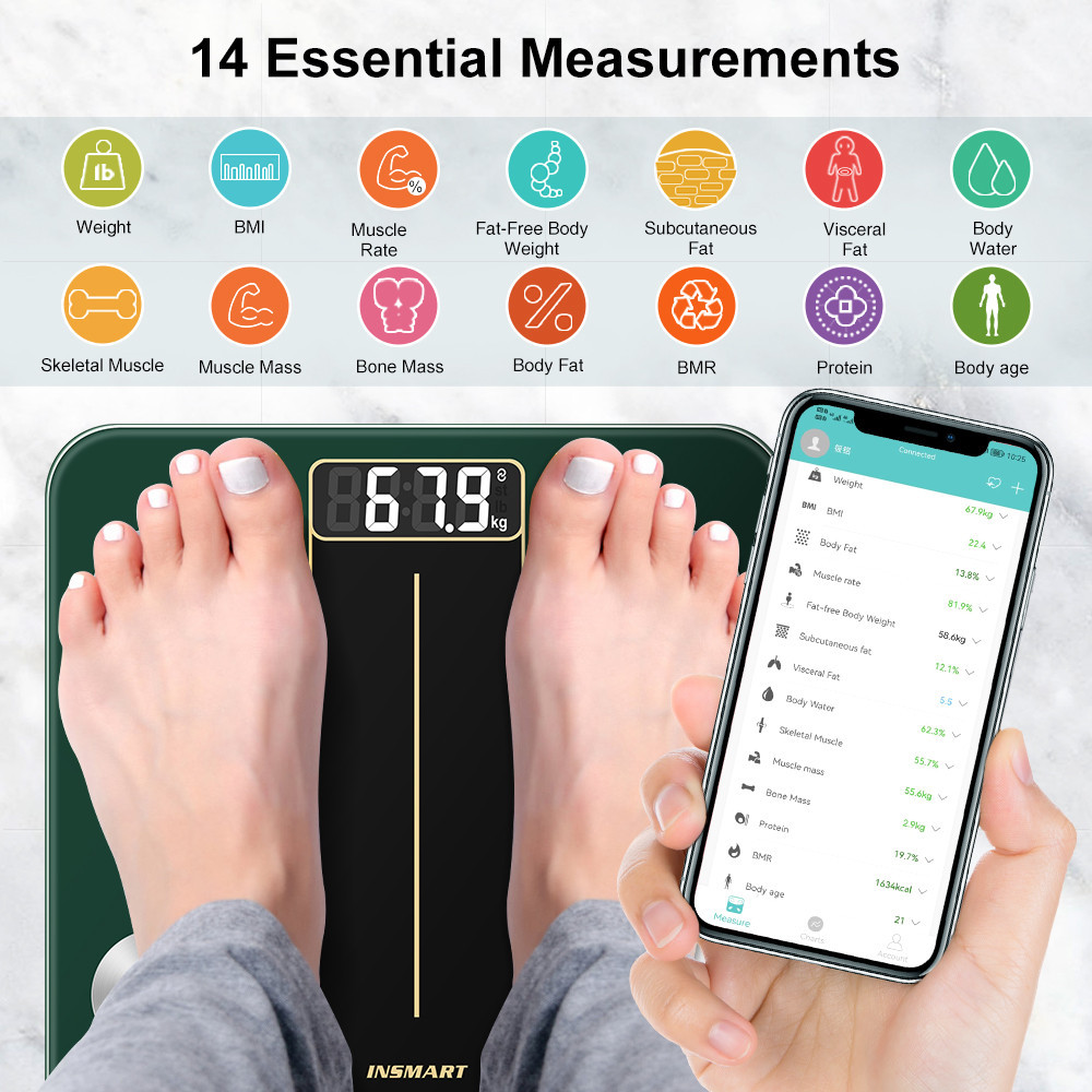 Jual Smart Body Weight Scale Digital Bathroom Scale Body Composition ...