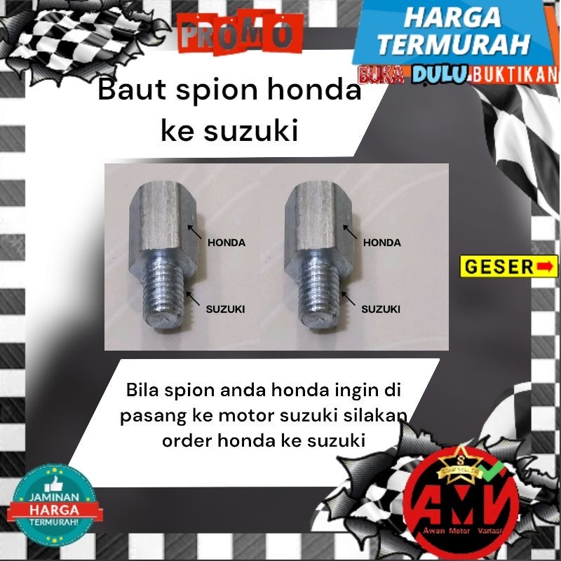Jual Sambungan baut spion / baut spion 14 ke 12 / adaptor BAUT SPION ...