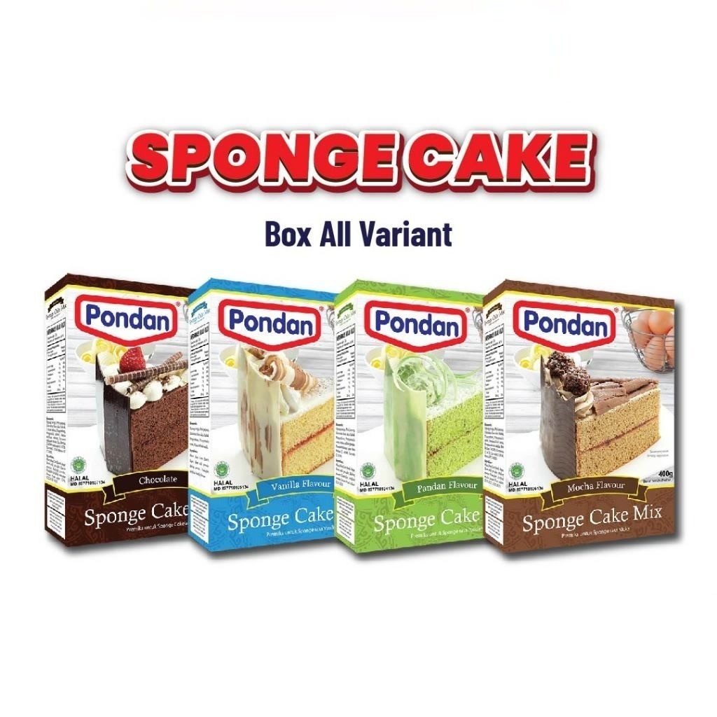 Jual Pondan Sponge Cake Box 400g / Premiks Untuk Kue Sponge 400gr ...